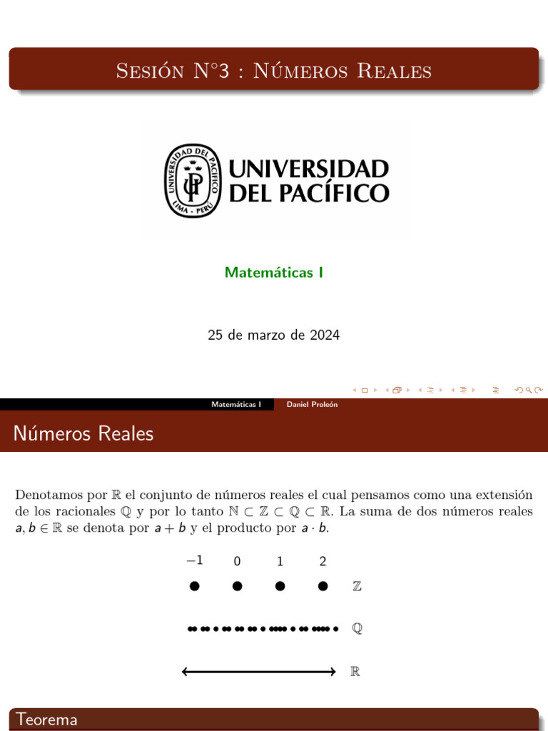 Diapo03 Mate1 | PDF | Número Real | Conjunto (Matemáticas)