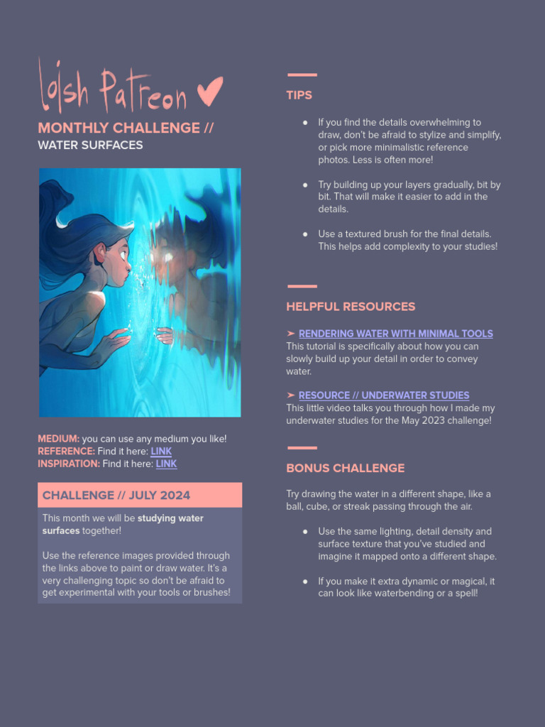 July 2024 Water Surfaces Challenge | PDF | Texture Mapping | Computer Graphics