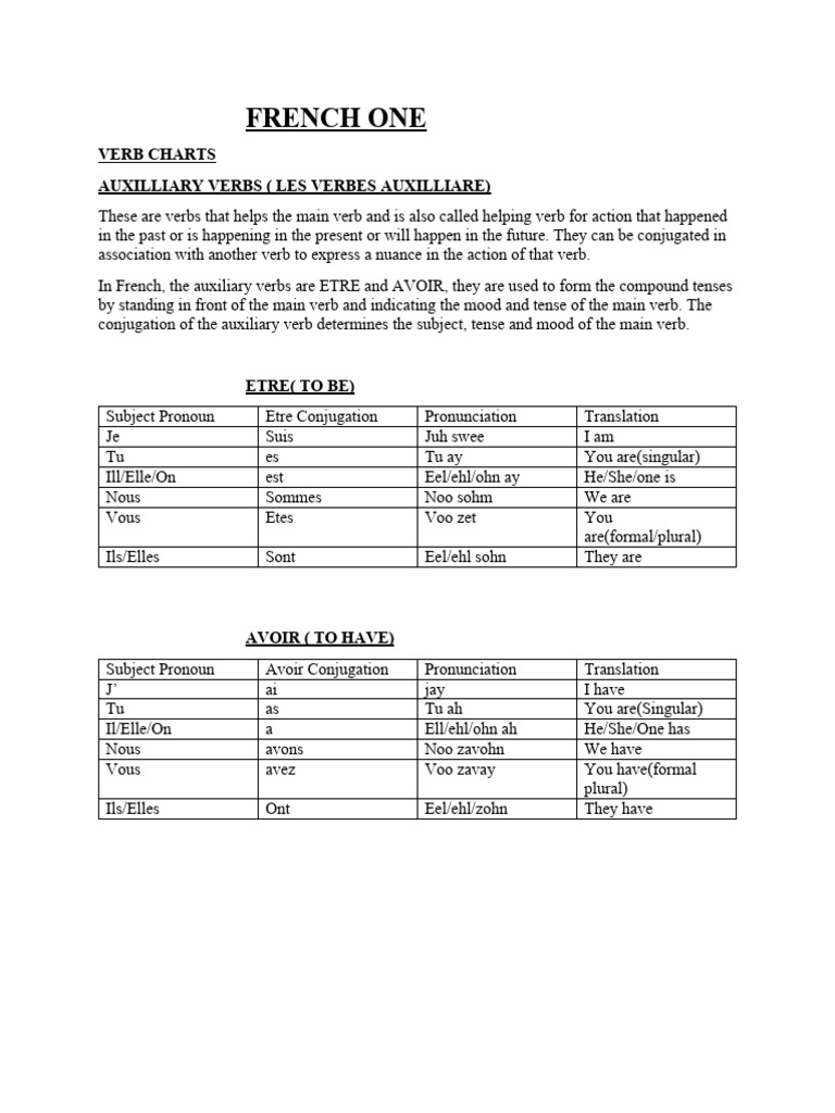 French One1 | PDF | Grammatical Conjugation | Phonetics