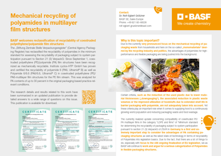 OnePager Mechanical Recycling en Final | PDF | Recycling | Packaging And Labeling