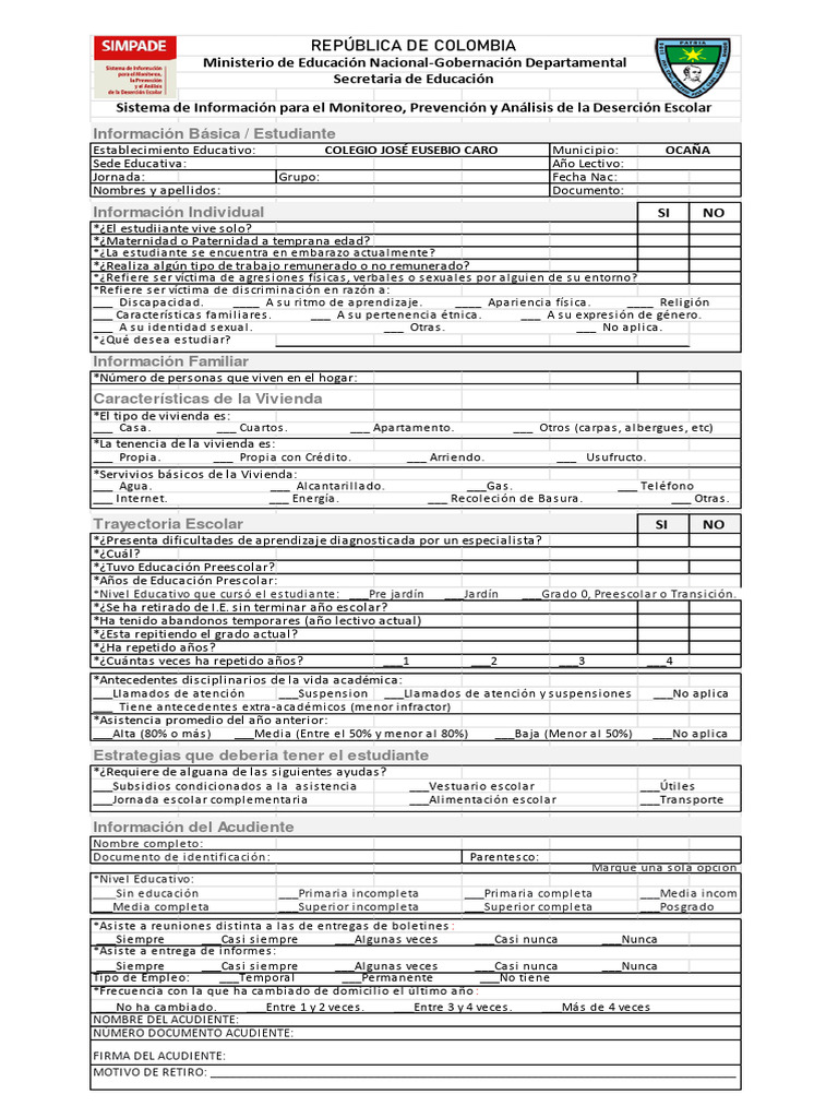 Formato Simpade | PDF