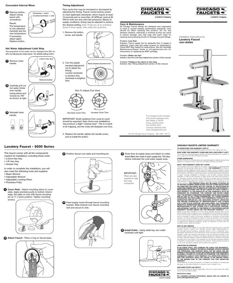 L-1 Chicago | PDF | Implied Warranty | Tap (Valve)