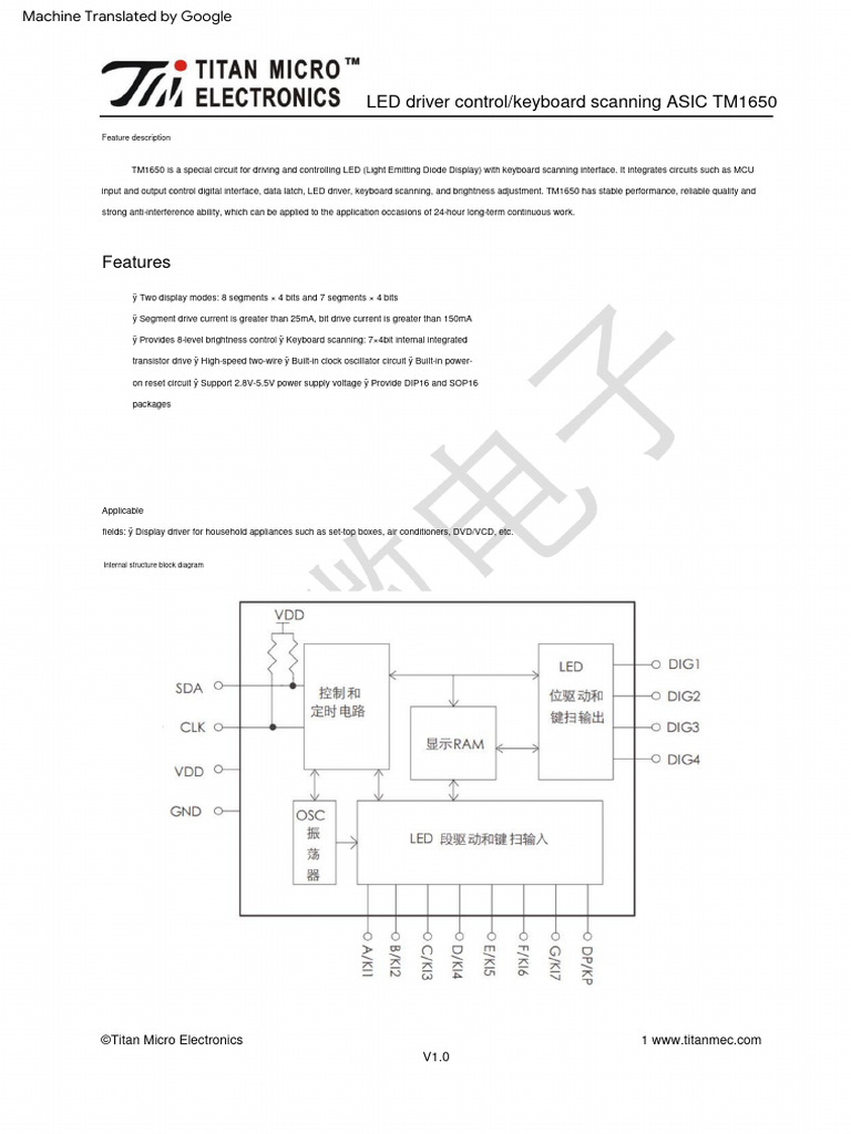 TM1650 TitanMicro | PDF | Electronic Circuits | Power Supply