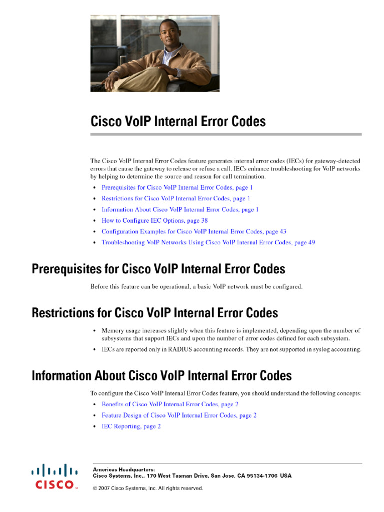 Cisco VoIP Internal Error Codes - Manualzz | PDF