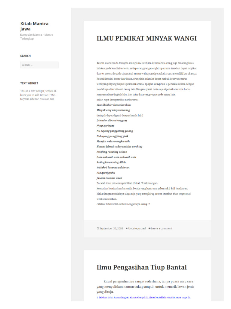 Kitab Mantra Dari Jawa | PDF