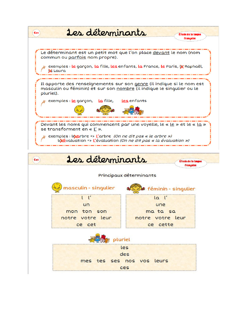 leçon déterminant | PDF