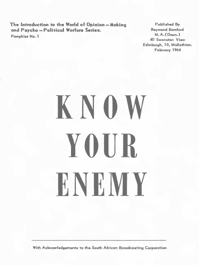 1964 - Know Your Enemy - Ivor Benson | PDF | Communism | Faith