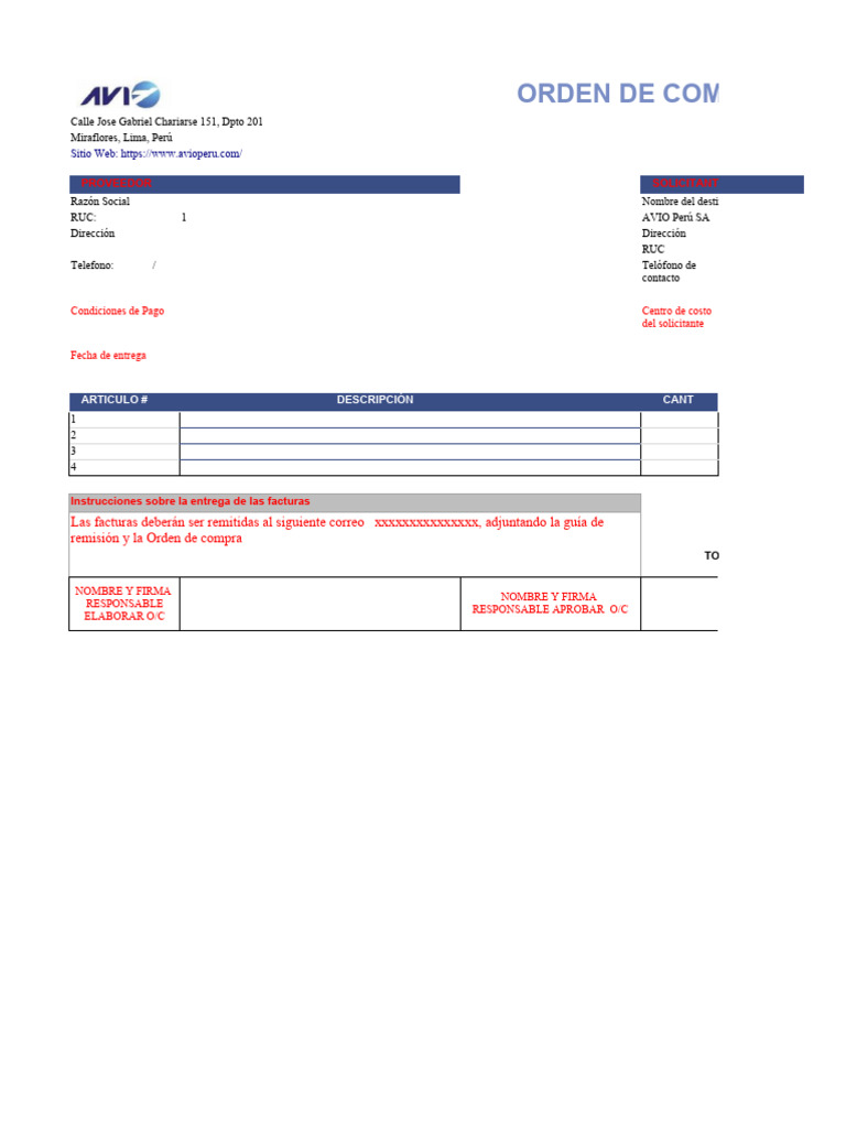Ejemplo Formato OC | PDF