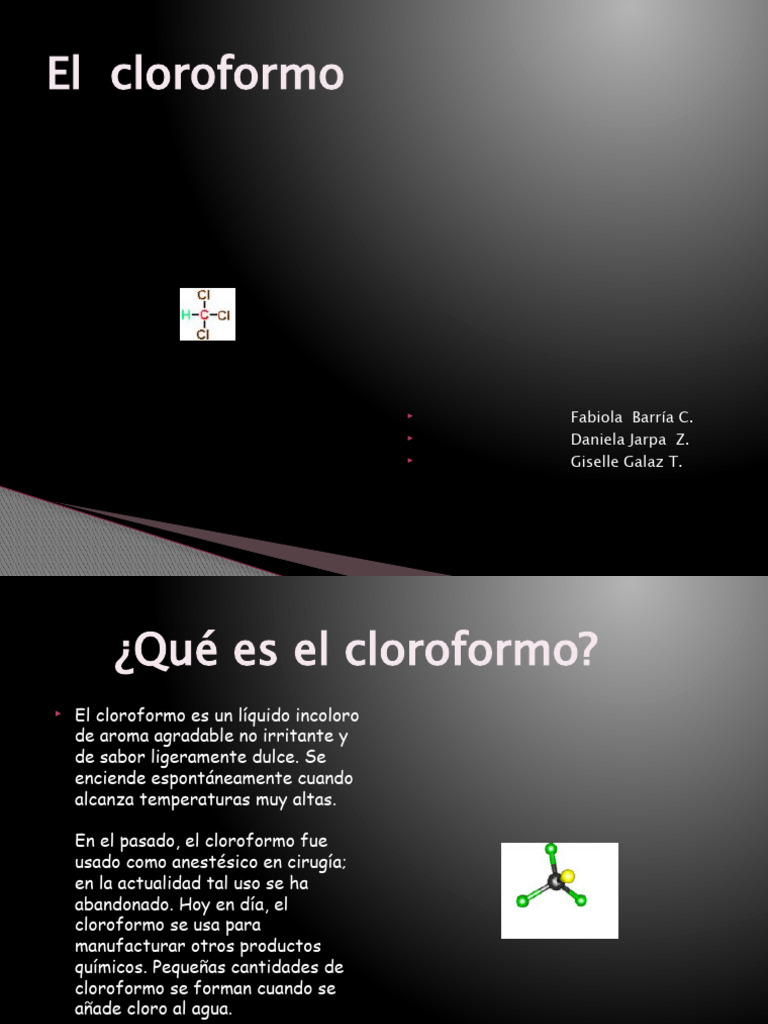 cloroformo diapo | PDF | Cloroformo | Agua