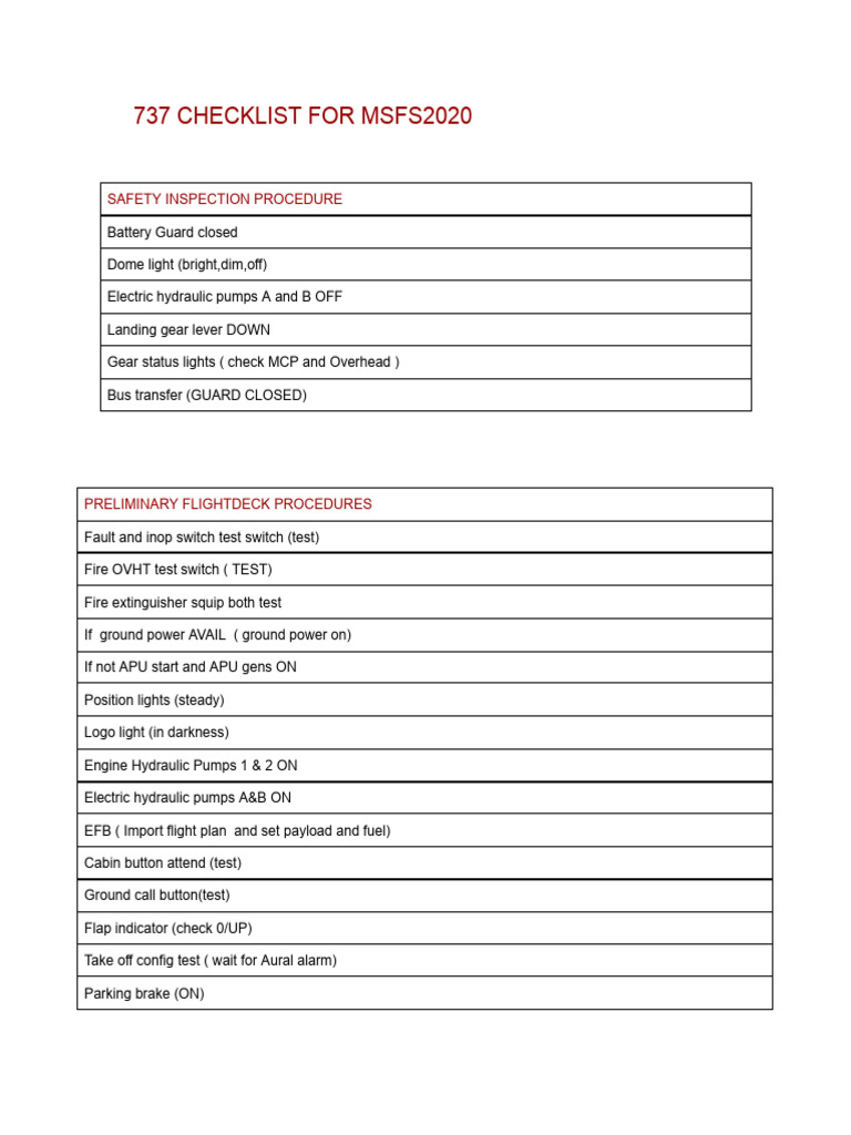 PMDG 737 Checklist | PDF | Airspeed | Flap (Aeronautics)