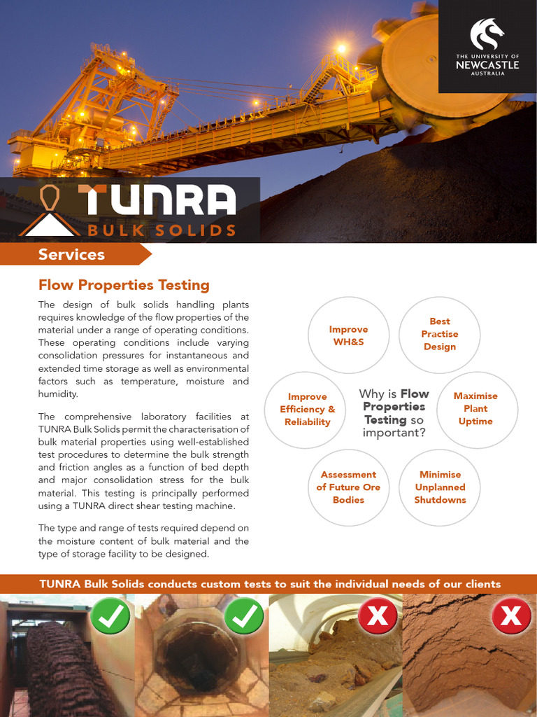 TUNRA Flow Properties Testing Services | PDF | Solid | Wear