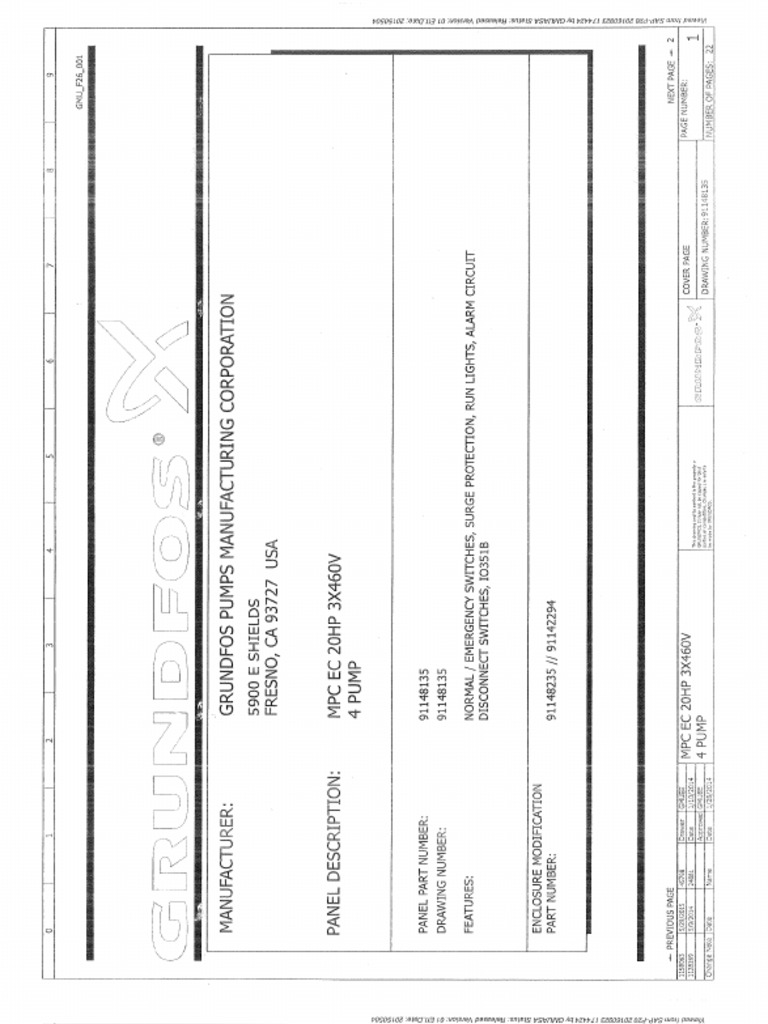 Grundfos Pump Control Panel | PDF