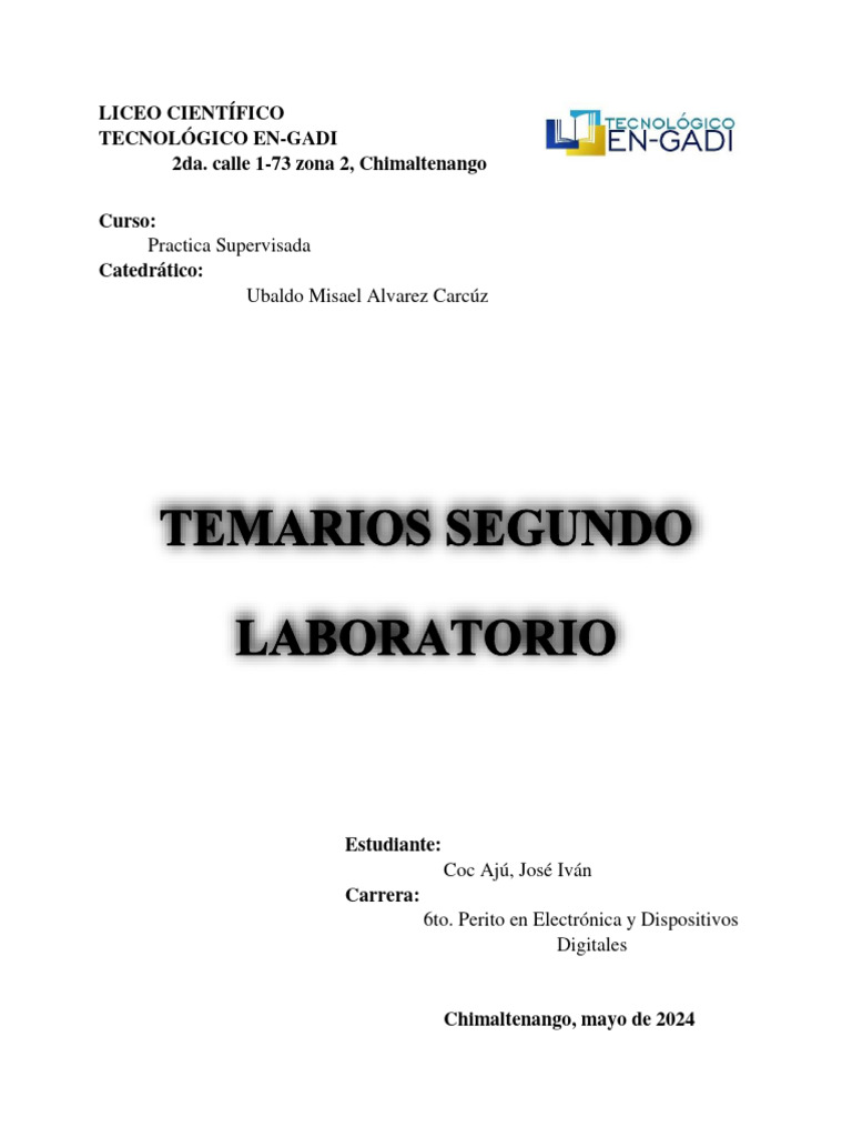 Temarios Segundo Laboratorio | PDF | HTML | Microsoft PowerPoint