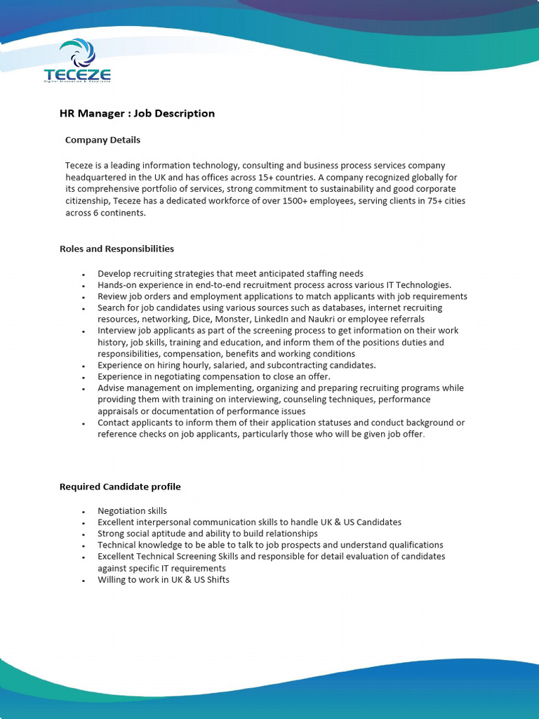 Teceze - HR Executive | PDF