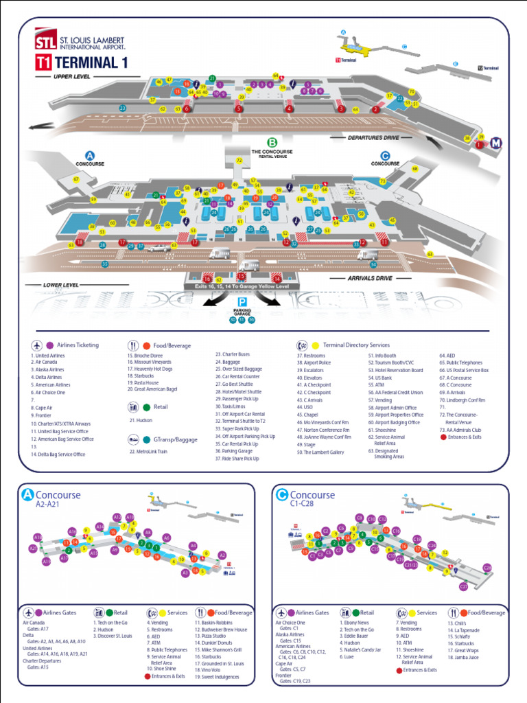 STL Terminals Transportation Map 2017 | PDF | Airport | Transport
