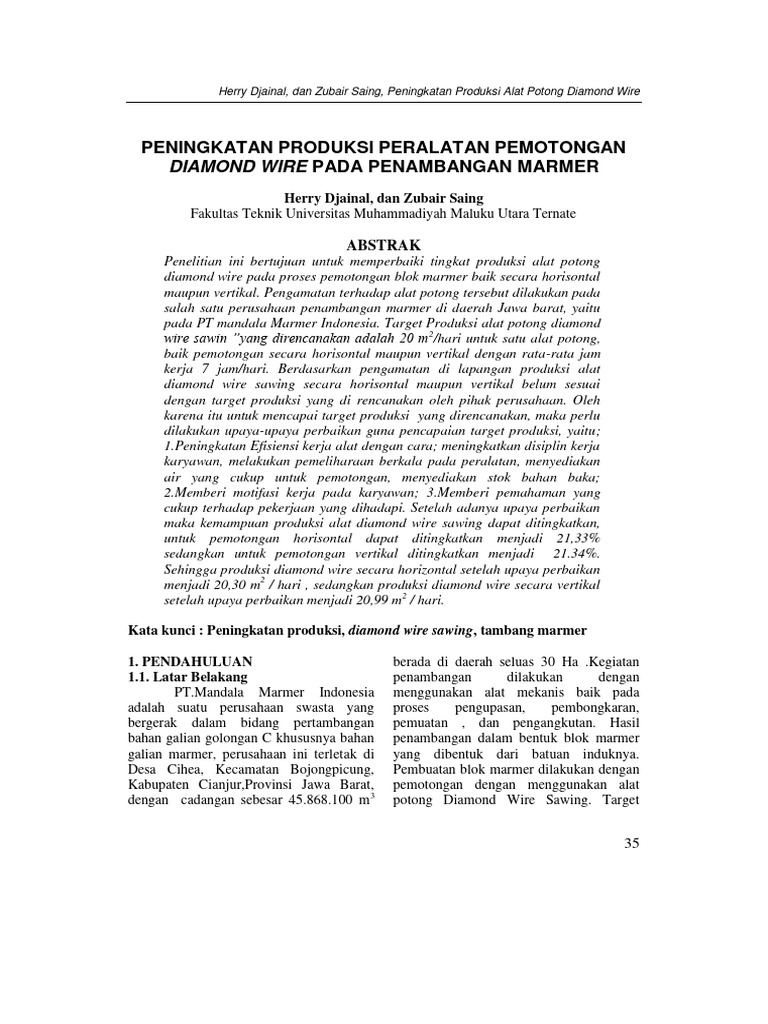 Peralatan Pemotongan Diamond Wire | PDF