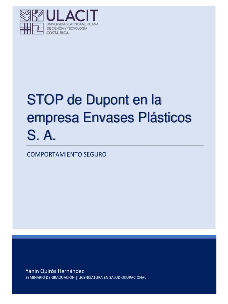 Seguridad STOP en Envases Plásticos | PDF | Seguridad y salud ...