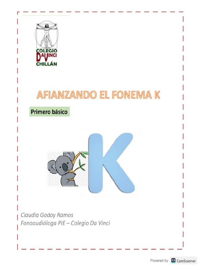 Articulación Fonema K 1ero Básico | PDF
