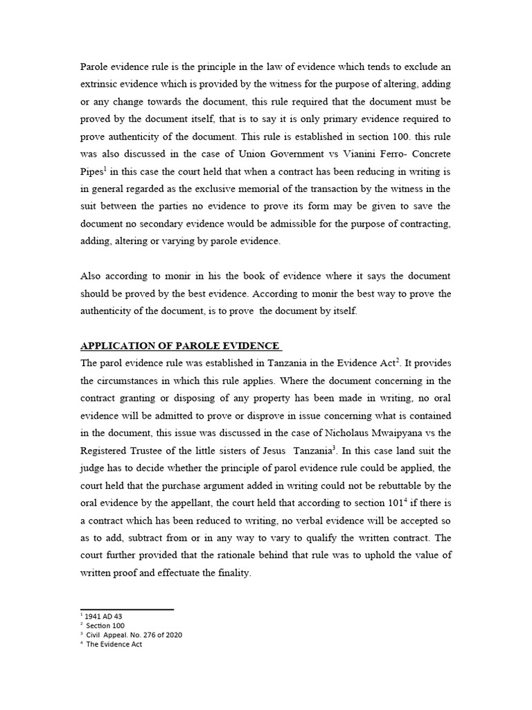 Parol Evidence Assignment Group | PDF | Parol Evidence Rule | Justice