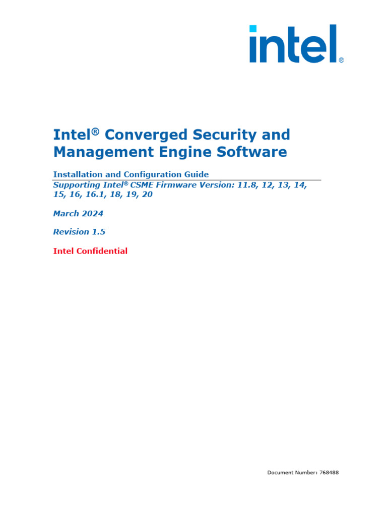 Intel (R) CSME SW Instalacion | PDF | Installation (Computer Programs ...