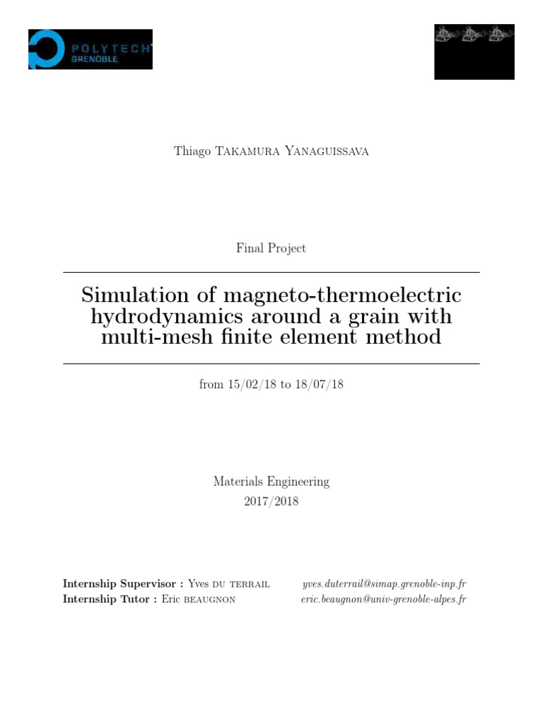 Report SIMaP MagjetoThermoHydronamics Compressedimages PDF | PDF | Force | Fluid Dynamics