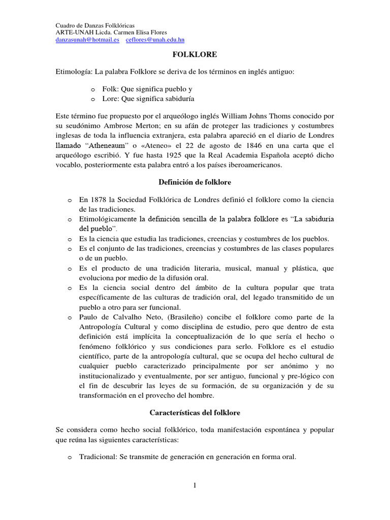 Generalidades Del Folklore (1) | PDF | Folklore | Bailes