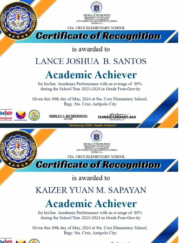 Recognition Certificate 2023 2024 1 | PDF | Government Institutions | Government Agencies