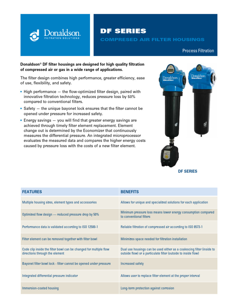DF Series Compressed Air Filters | PDF | Filtration | Energy Conservation