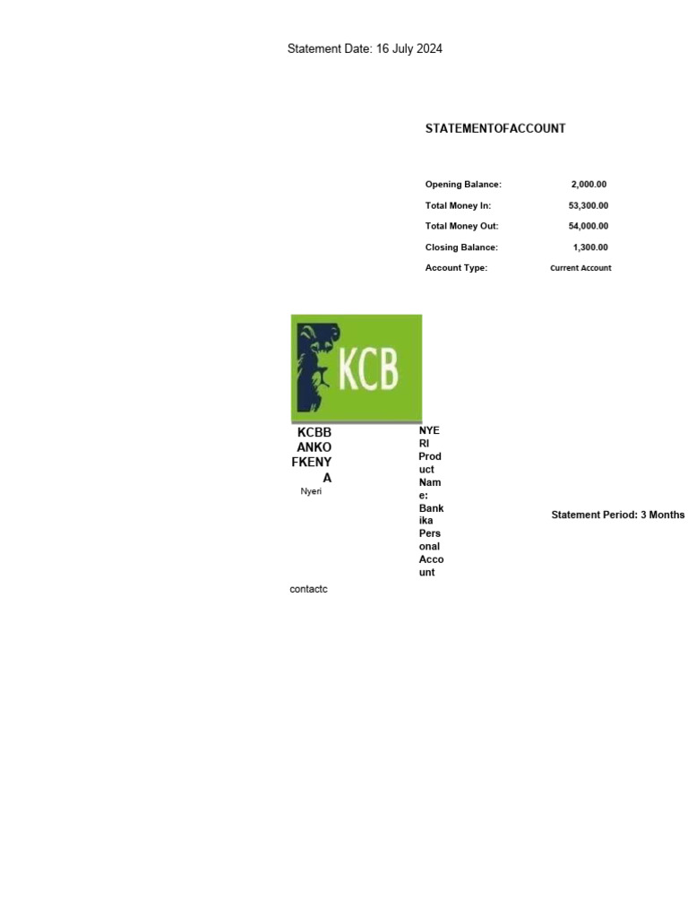 Kcb Pod.pdf Harrison (5) | PDF | Banking Technology | Banking