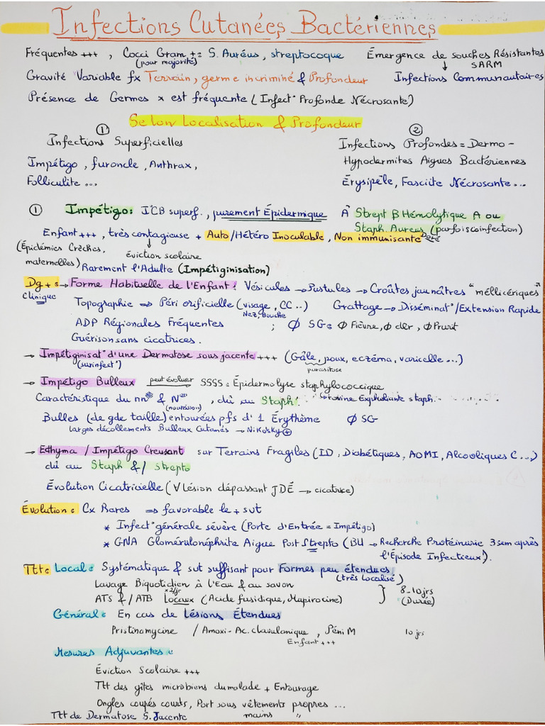 Infections Cutanées Bactériennes | PDF