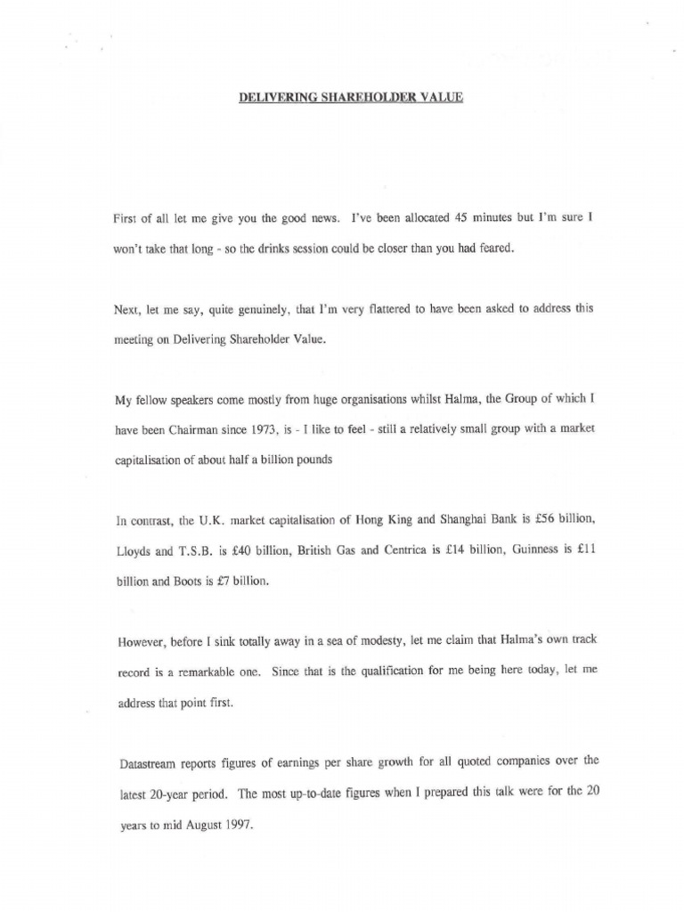 David Barber Halma Strategy Speech | PDF | Career & Growth | Business