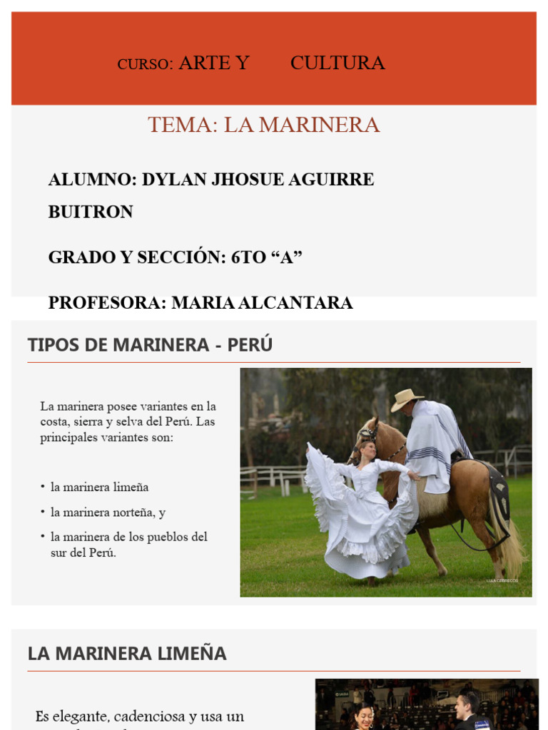 Exposicion de Arte - Tipos de Marinera | PDF | Bailes | Musicología