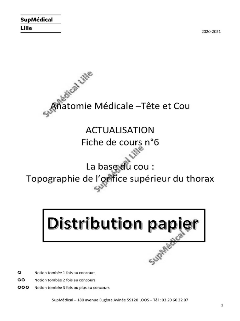 FC Actualisée - N°06 - Chapitre Base Du Cou | PDF