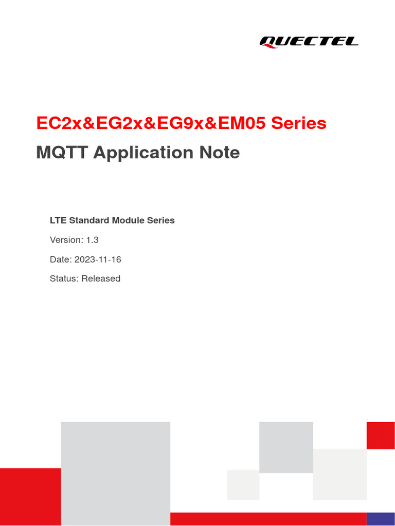 Quectel Ec2xeg2xeg9xem05 Series Mqtt Application Note V1 3 Pdf Transmission Control Protocol