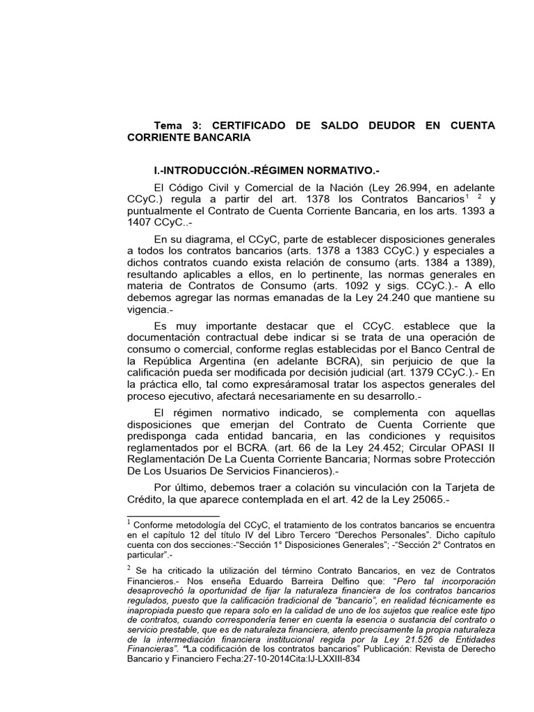 Tema 3 Cuenta Corriente | PDF | Bancos | Cheque