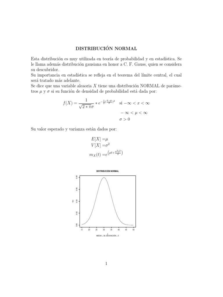 Distribucion Normal | PDF | Distribución normal | Teoría de probabilidad