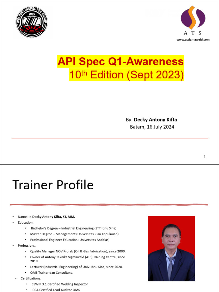 API Spec Q1 10th Edition Overview | PDF | Quality Management System | Calibration