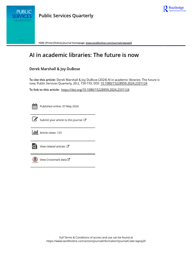 AI in Academic Libraries The Future Is Now | PDF | Artificial ...