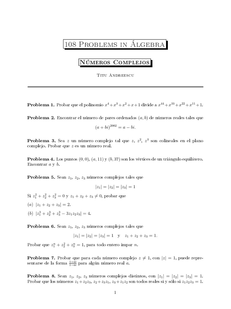 Capítulo 8. Números Complejos | PDF | Análisis complejo | Números