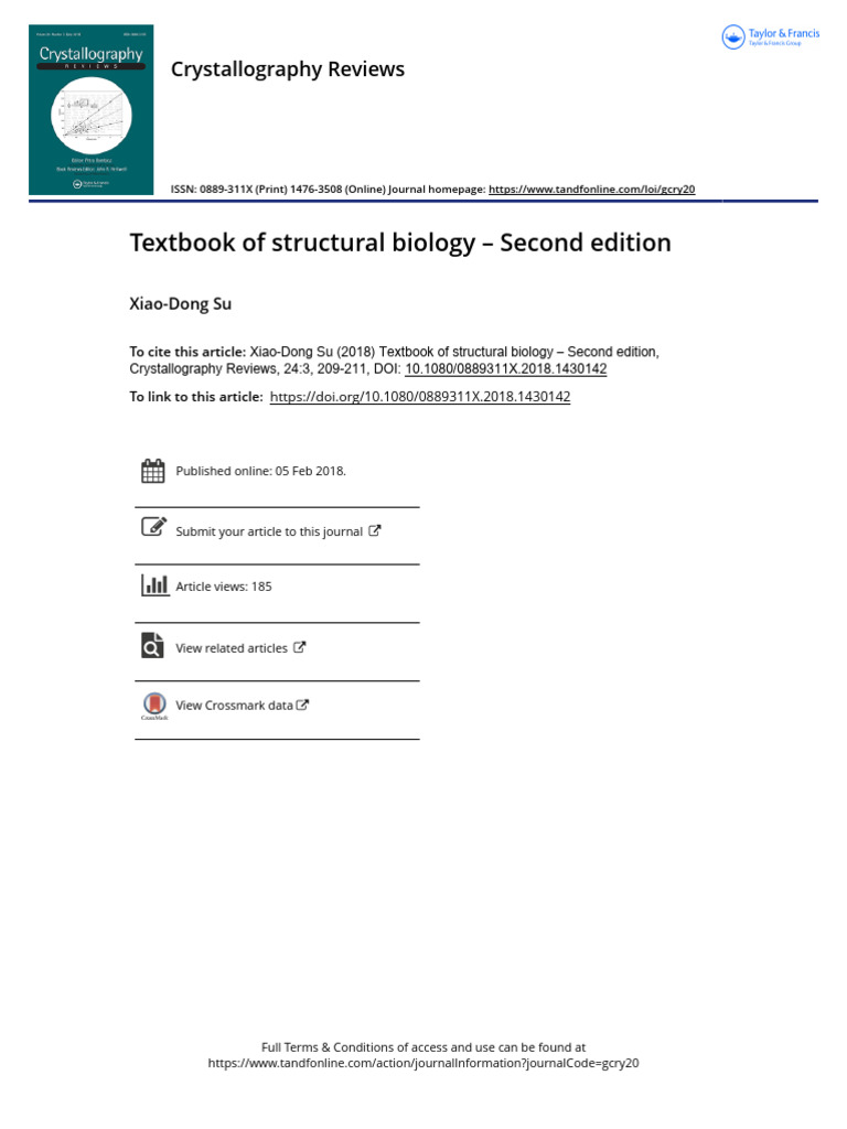 Textbook of Structural Biology Second Edition | PDF | Dna | X Ray ...