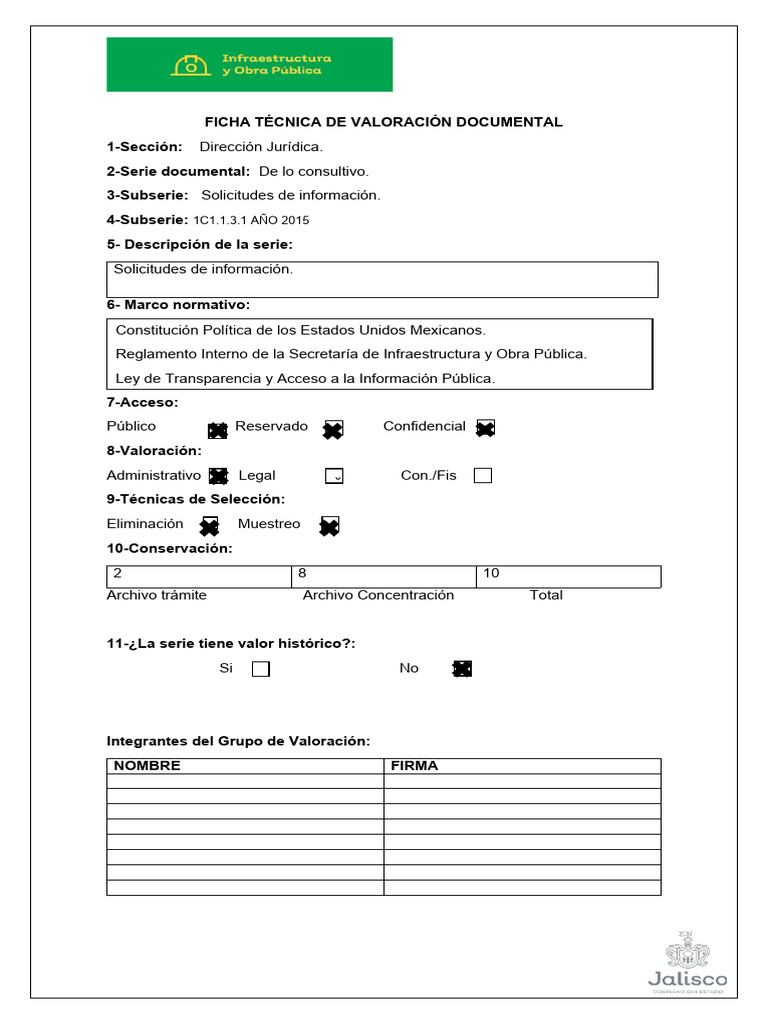 1-Ficha Técnica de Valoración Documental | PDF