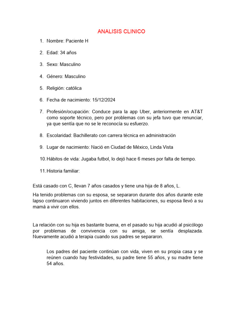 Analisis Clinico | PDF