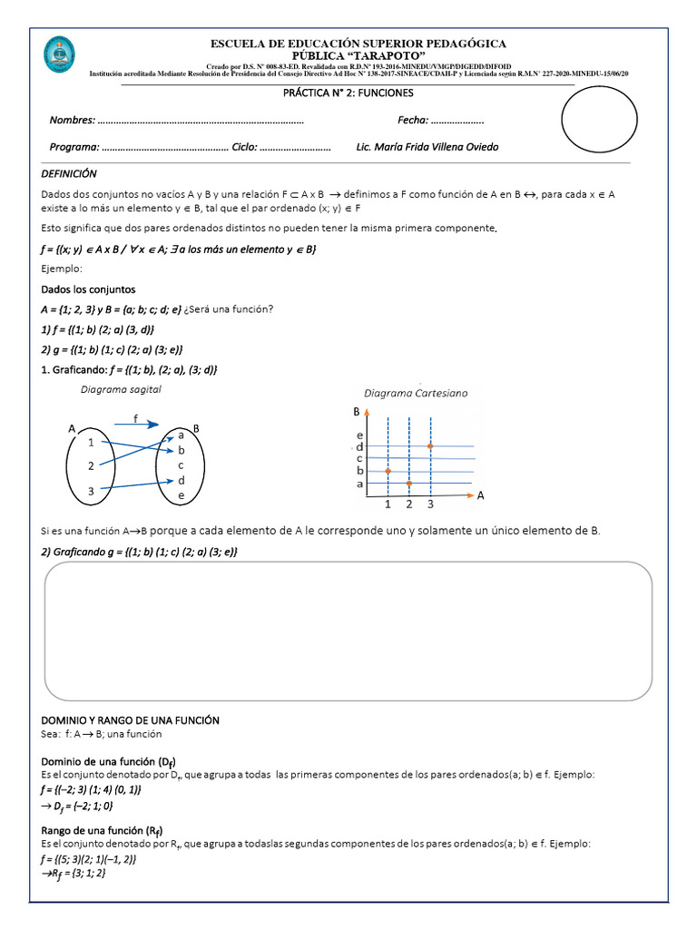 Ciencia Practica 02 B Funciones | PDF | Función (Matemáticas) | Funciones y mapeos