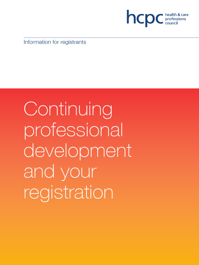 CPD Guide for Health Registrants | PDF | Professional Development