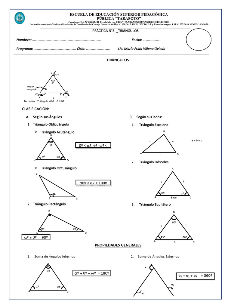 PRÁCTICA_TRIÁNGULOS_CIENCIA | Descargar gratis PDF | Geometría ...