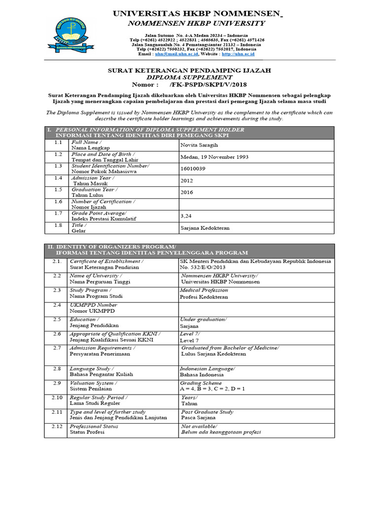 Format SKPI Profesiii | PDF | Pengembangan Diri