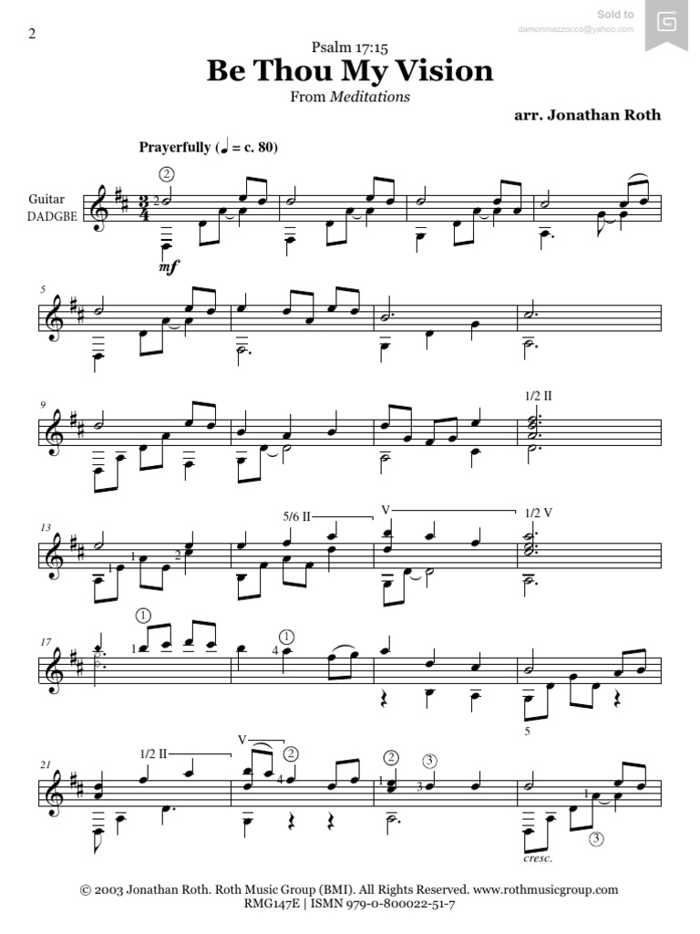 Be Thou My Vision Guitar Arrangement | PDF