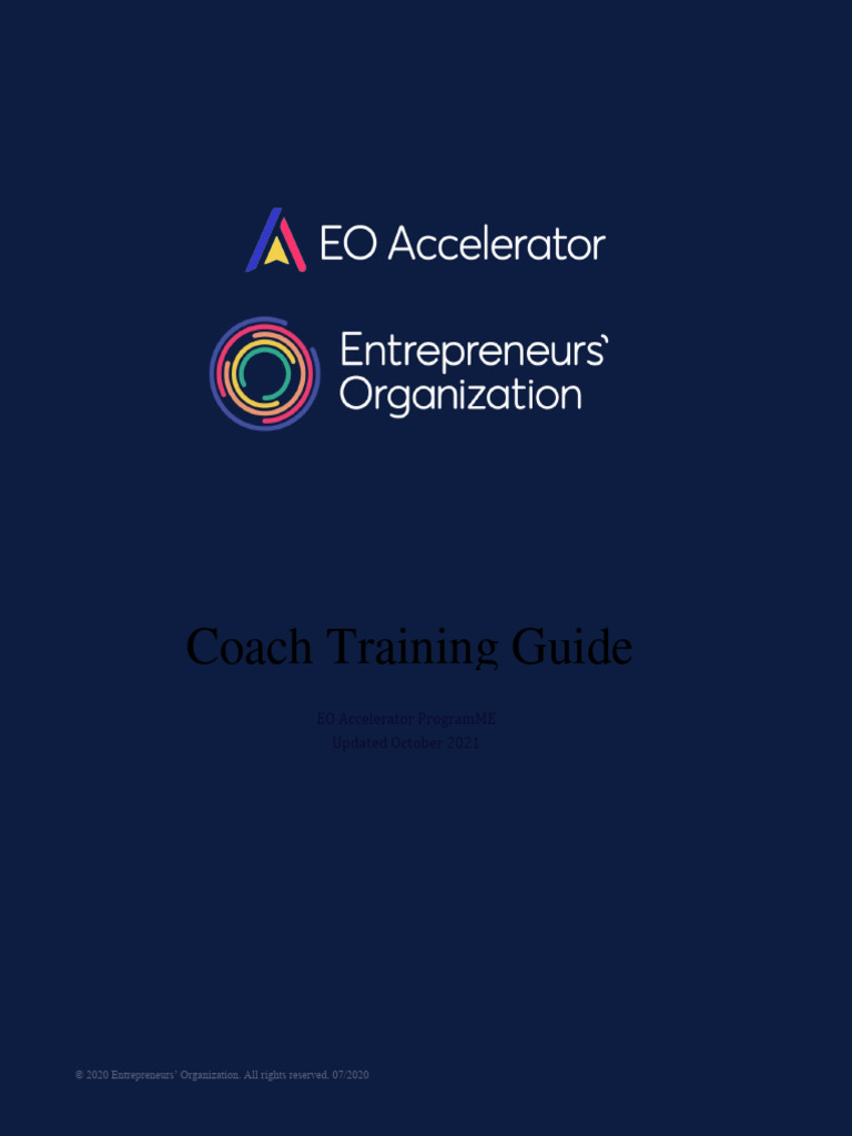 Accelerator Coach Guide Final | PDF | Entrepreneurship | Accountability