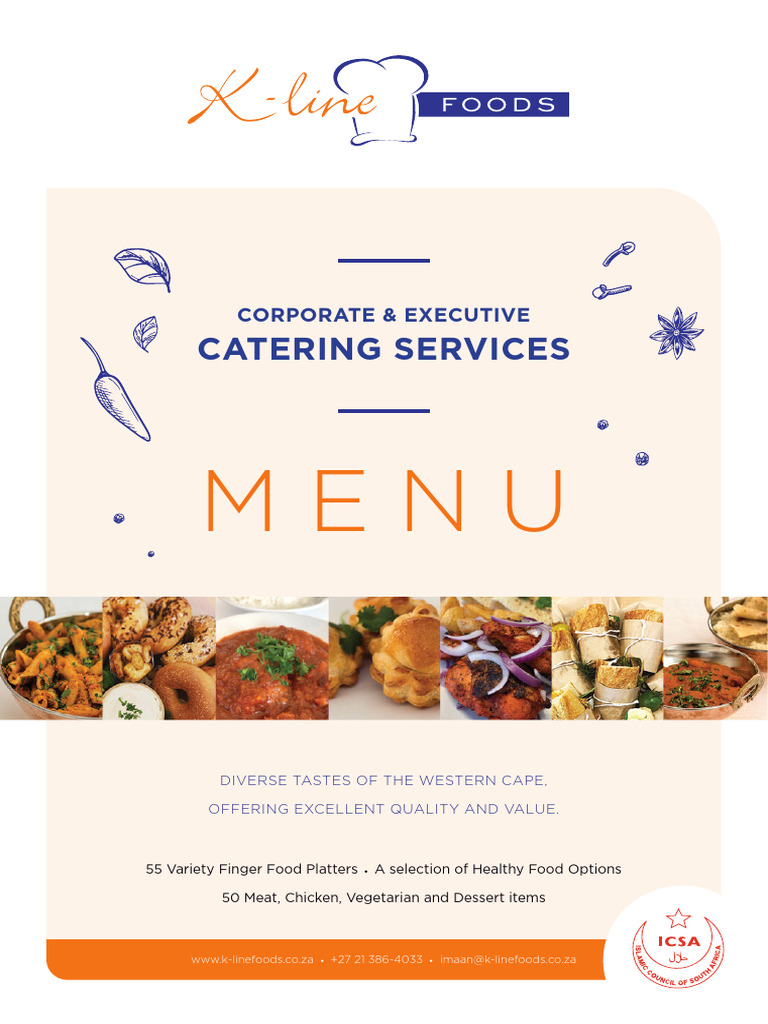 K Line Foods Corporate Menu 2023 | PDF | Hamburgers | Salad
