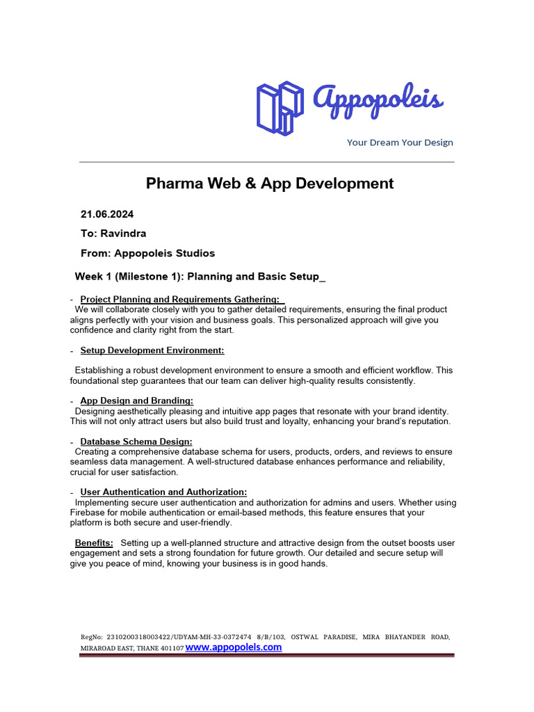 Pharma Ecommerce Web & App Development Quotation-1 | PDF | Mobile App ...